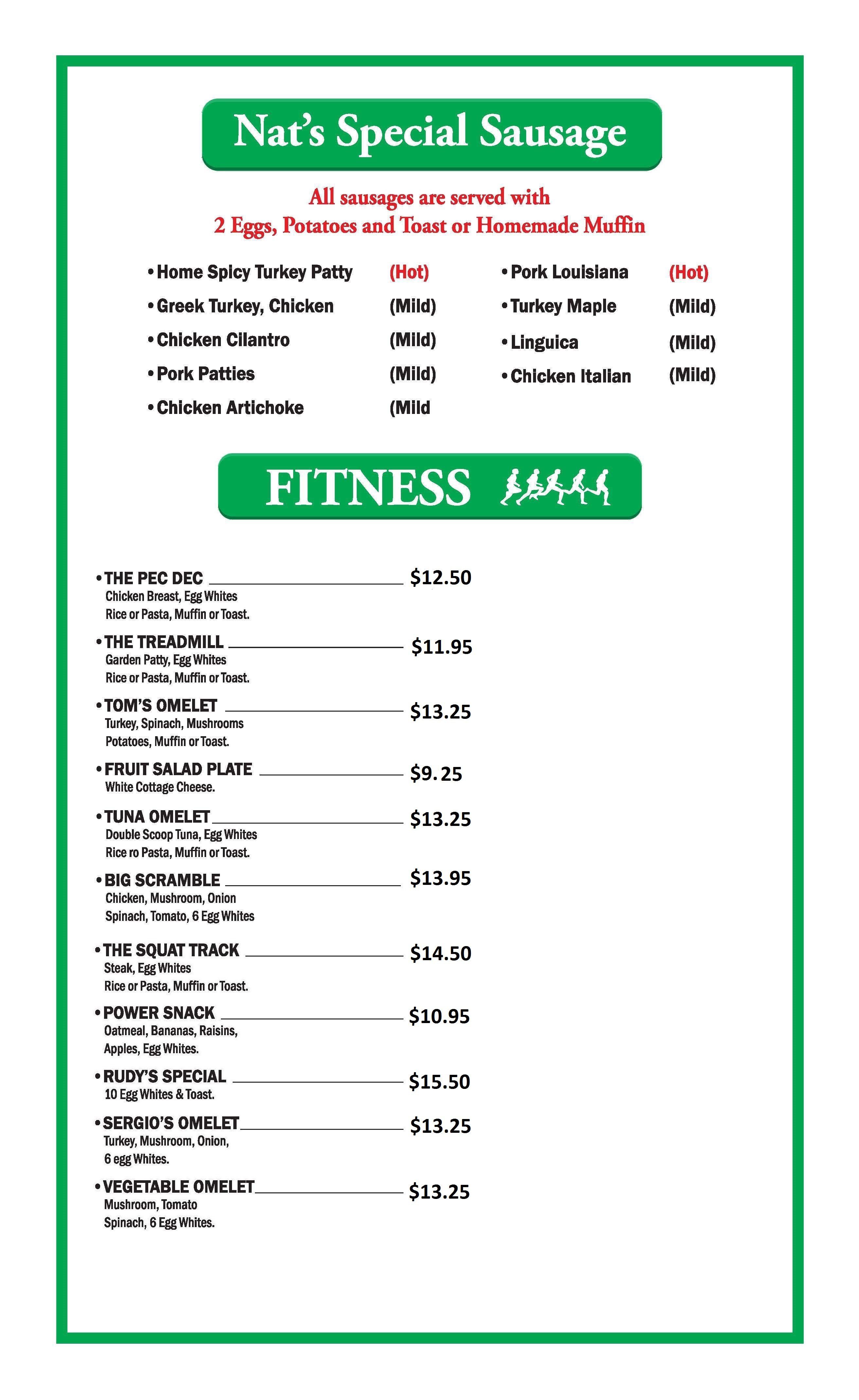 Nat's West Cafe - Canoga Menu